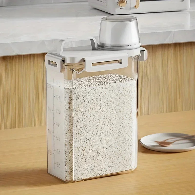 Airtight Food Storage Container 2.5L Rice Cereal Flour Dispenser Measu ...